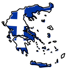 Simplified map of thailand outline with slightly Vector Image