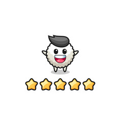 Customer best rating rice ball cute character Vector Image