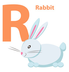 Letter r for rabbit cartoon alphabet for children Vector Image
