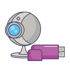 Webcam usb drive storage backup data Royalty Free Vector