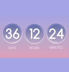 Countdown clock flip counter digital timer Vector Image