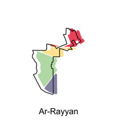 Najma map flat outline map of qatar Royalty Free Vector