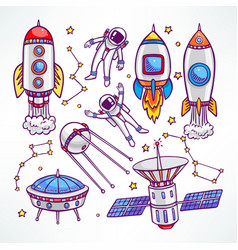 Large set outer space scenes Royalty Free Vector Image