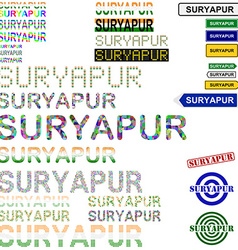 Saragossa text design set Royalty Free Vector Image