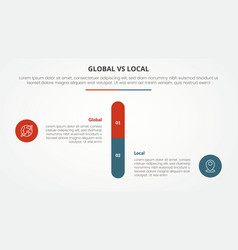 Global vs local versus comparison opposite Vector Image