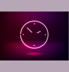 Neon clock Royalty Free Vector Image - VectorStock