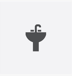 Basin with taps and water Royalty Free Vector Image