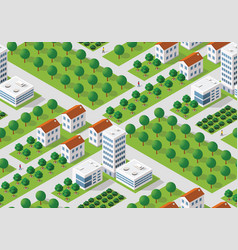 Seamless urban plan pattern map isometric night Vector Image