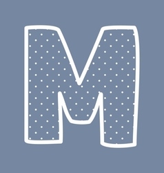 Jeans alphabet Denim letter M Royalty Free Vector Image