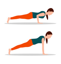 Push ups position yoga Royalty Free Vector Image