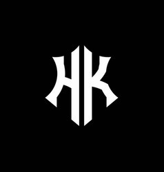 Hk monogram logo with diamond shape and ring Vector Image