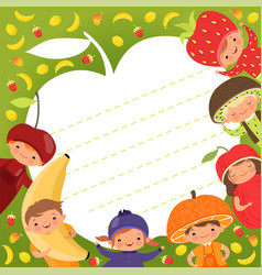 Kids menu template colored background with Vector Image