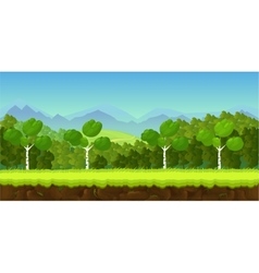 Forest game background 2d application Royalty Free Vector