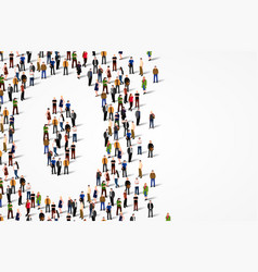 Large group of people in number 1 one form Vector Image