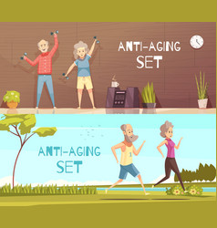 Longevity horizontal banners Royalty Free Vector Image