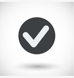Single check mark flat icon Royalty Free Vector Image