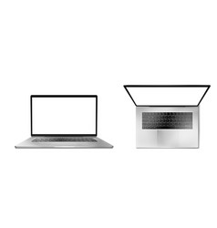 Open laptop front view flat Royalty Free Vector Image
