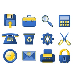 Icons - blue and yellow Royalty Free Vector Image