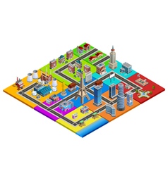 Isometric city 3d with office Royalty Free Vector Image