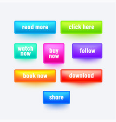 Colorful web button templates isolated on white Vector Image