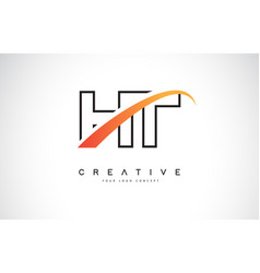 Ht h t letter logo design creative icon modern Vector Image