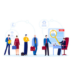 Big queue many multitude people waiting in long Vector Image