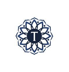Letter T floral design Royalty Free Vector Image
