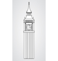 Drawing big ben of tower in london uk Royalty Free Vector
