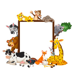 Banner template with wild animals Royalty Free Vector Image