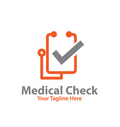 Medical check logo designs Royalty Free Vector Image