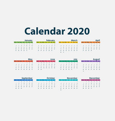 2020 spanish calendar template year planner Vector Image