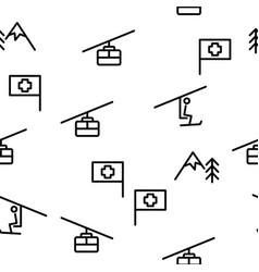 Collection mountain alps sign icons set Royalty Free Vector