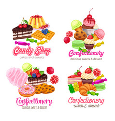 Decorative sweets cards banners collection Vector Image