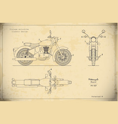 Vintage old motorcycle with separated parts Vector Image