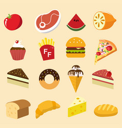 Food set Royalty Free Vector Image - VectorStock