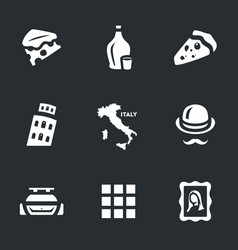Italy icons set italian symbols and objects Vector Image