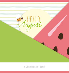 Hello august summer abstract background Royalty Free Vector