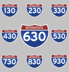 INTERSTATE SIGNS 130-930 Royalty Free Vector Image