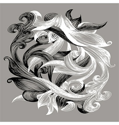 Yin yang symbol black outline Royalty Free Vector Image