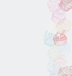 Decorative food seamless pattern with muffins Vector Image