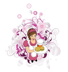 Waitress Royalty Free Vector Image - VectorStock
