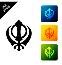 Golden sikhism religion khanda symbol isolated Vector Image