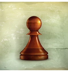 3d realistic white black and wooden pawn Vector Image