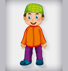 Old muslim grandfather cartoon character Vector Image