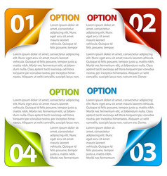 Set of colorful sample option stickers Royalty Free Vector