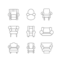 Sofa Outline Set Royalty Free Vector Image - VectorStock