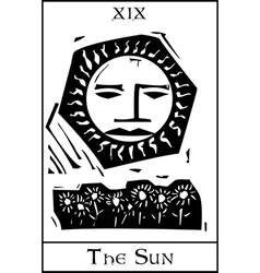Major arcana tarot cards the sun two happy twin Vector Image