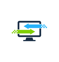 Transfer computer logo icon design Royalty Free Vector Image