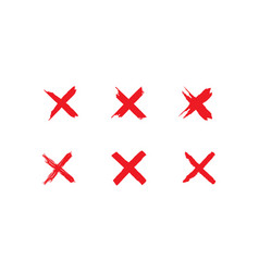 Red cross check mark for indicate wrong choice Vector Image
