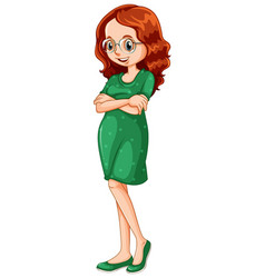 Old woman standing on white background Royalty Free Vector